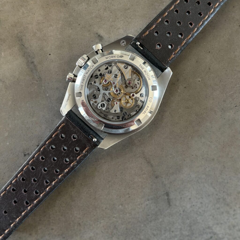 Perforated/Rally Style Leather Watch Straps - Black